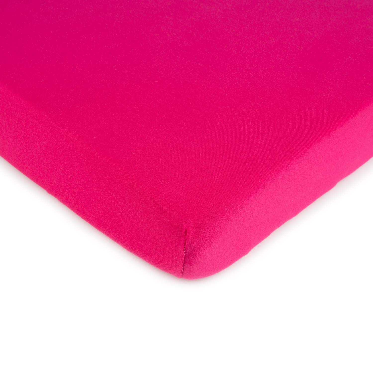 SheetWorld Fitted 100% Cotton Jersey Pack N Play Sheet Fits Graco 27 x 39, Hot Pink, Made in USA