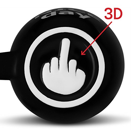 Decodyne Have a Nice Day Funny Coffee Mug, Funny Gifts for Women and Men with Middle Finger on the Bottom - 14 oz. (Black)
