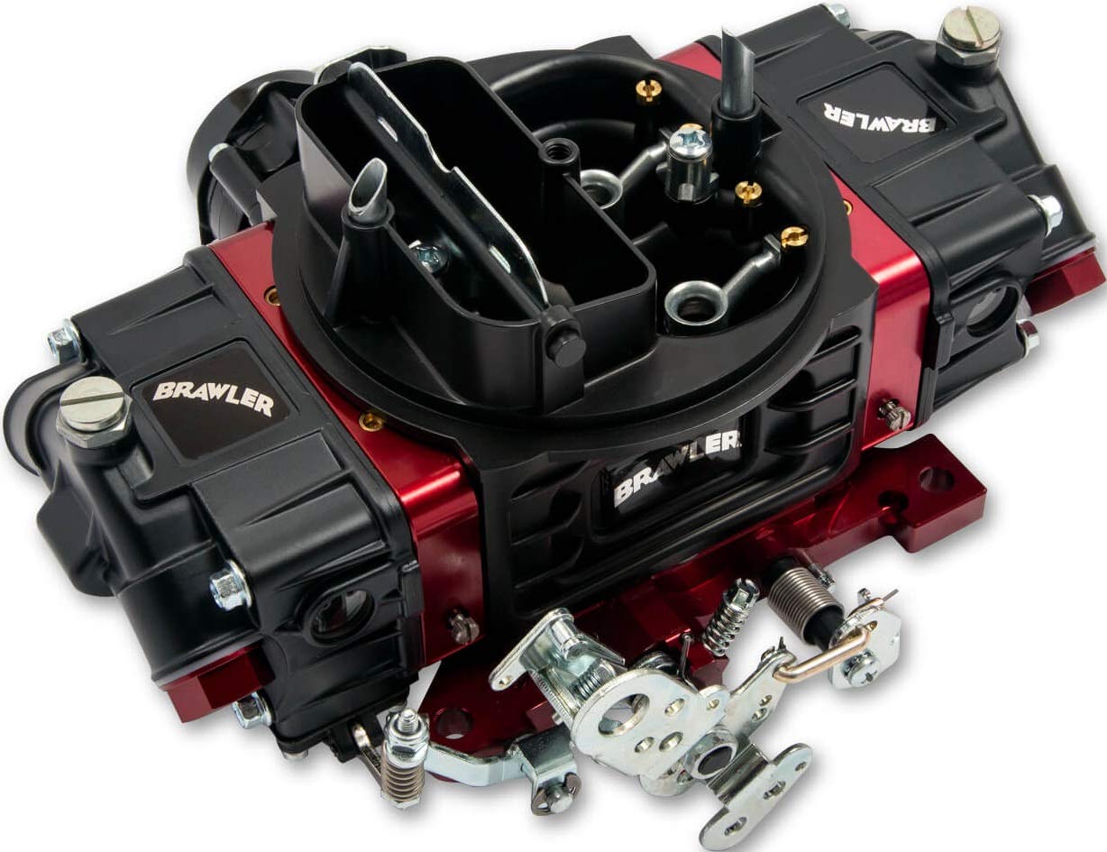 NEW HOLLEY 600 CFM QUICK FUEL BRAWLER STREET CARBURETOR,RED BILLET BLACK FINISH,MECHANICAL SECONDARIES,ELECTRIC CHOKE,4150 MODEL,COMPATIBLE WITH GASOLINE