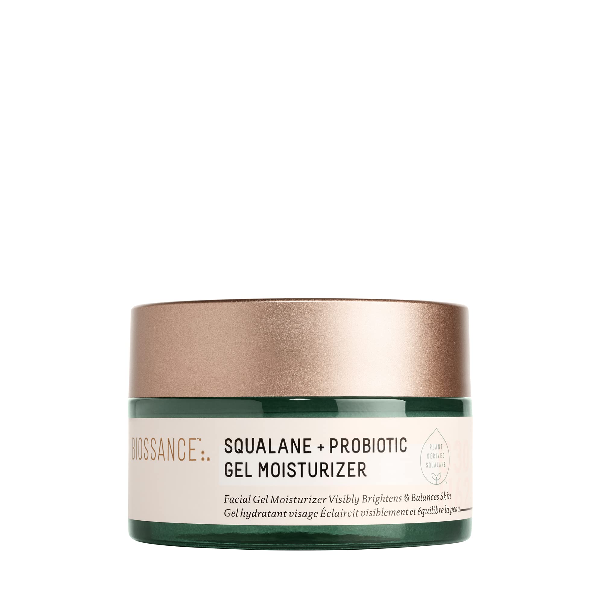 Biossance Squalane + Probiotic Gel Moisturizer. Extra Gentle Formula to Calm Skin with Redness or Rosacea, Reduce Pore Size Appearance and Restore Radiance (1.6 ounces)