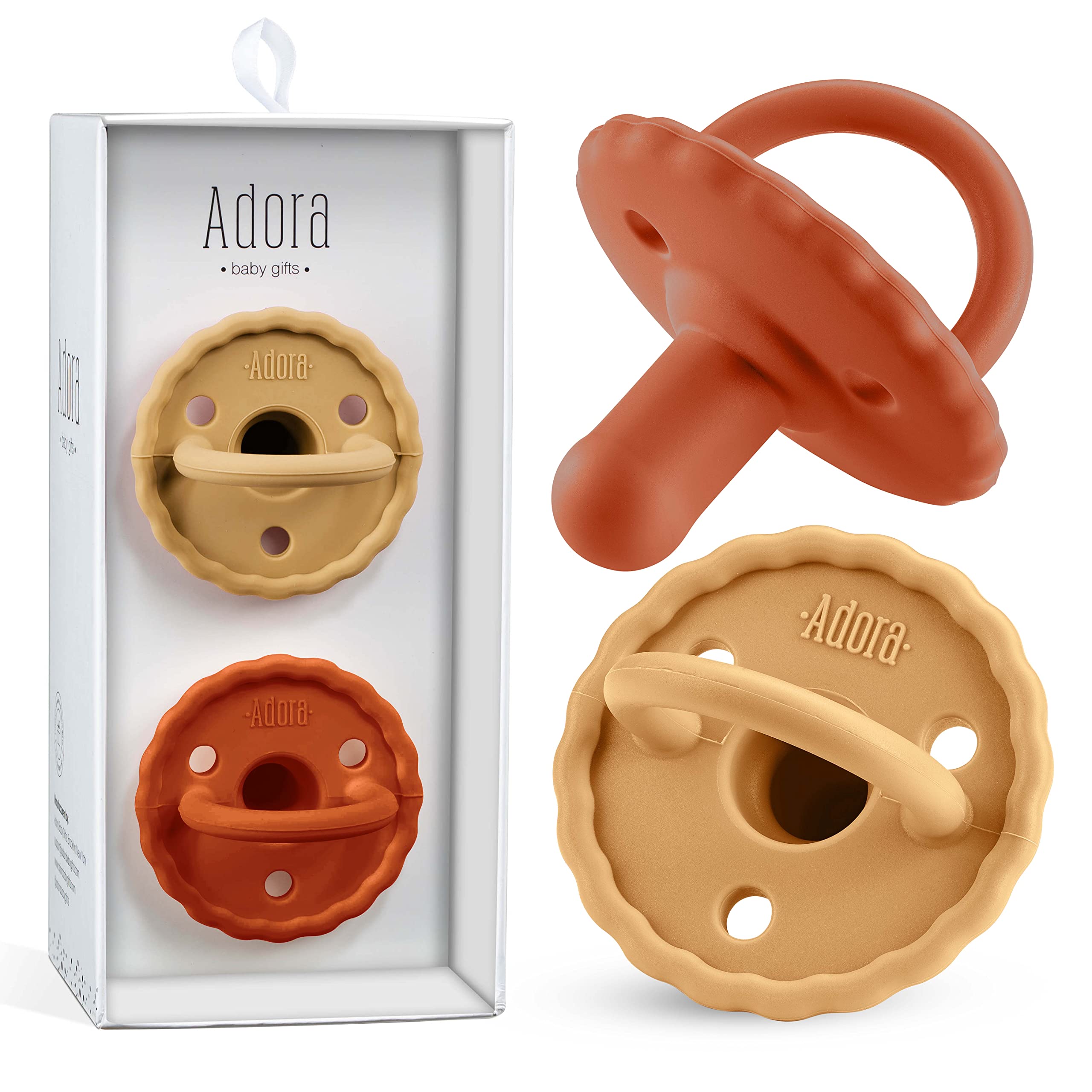 Baby Soother Pacifiers - Silicone Pacifier for Boys/Girls - Newborn Pacifiers Set of 2 - Newborn Baby Essentials, BPA Free