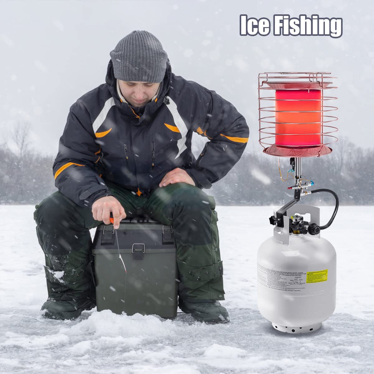 COSTWAY 360 Degrees Propane Tank Top Heater, 35,000-42,000 BTU Portable Propane Heater with Safety Shut-off and Tip-over Switch, CSA Certification for Outdoor, Camping (Propane Cylinder not Included)