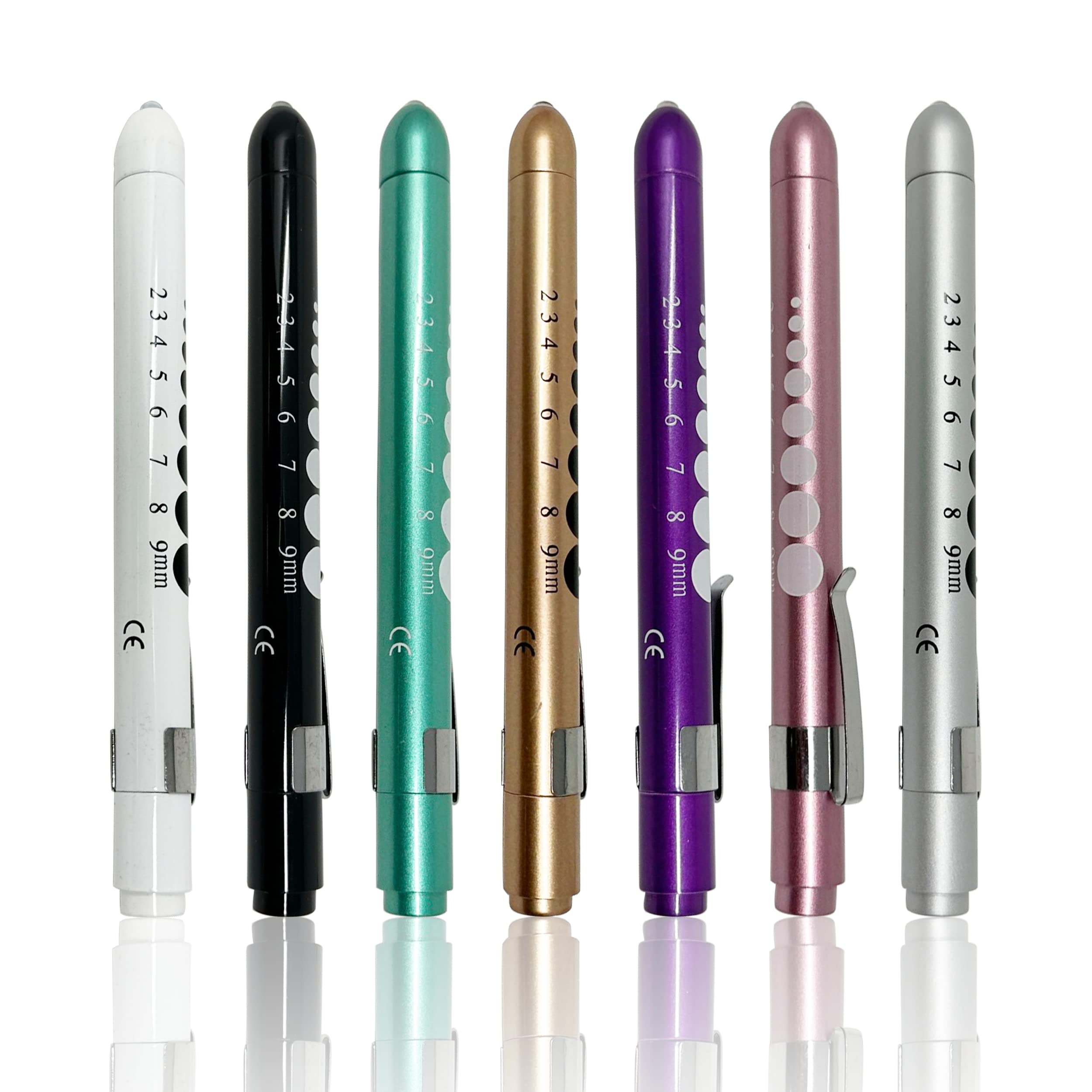 Cynamed Pen Light with Pupil Gauge LED Penlight for Nurses Doctors, Reusable Medical Penlight for Nursing Students (Purple)