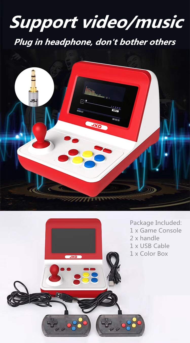 New JXD classic nostalgia big rocker retro Multiplayer mini arcade console Dual-core 32GB build in 9000 games more than 10 simulators such as mame/CPS/arcade mp3 mp4