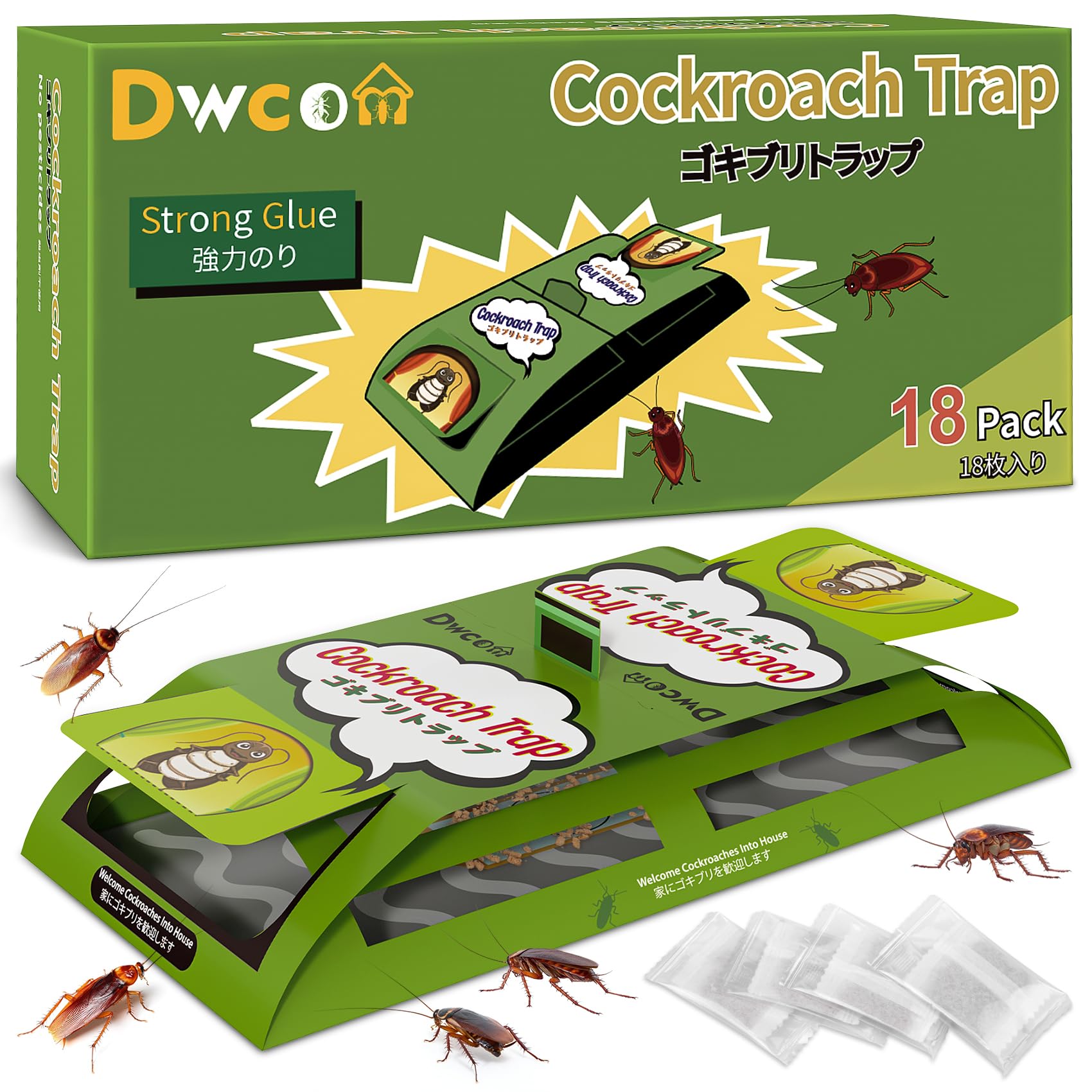 Dwcom 24 Pack Fly Trap Refill Glue Boards Fits for 4.3" Mosquito Traps Glue Boards for Insects Use
