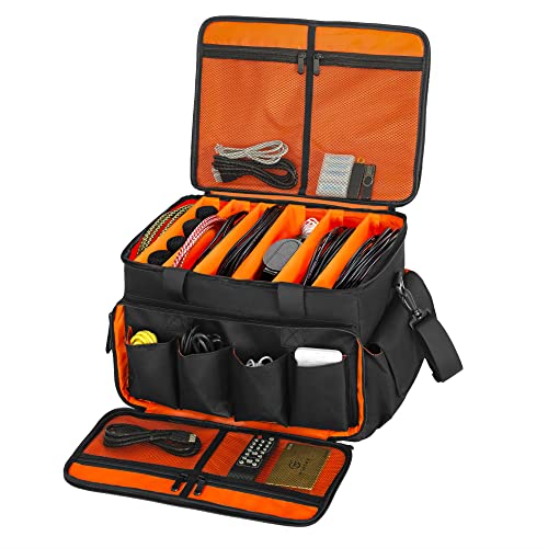 IBVIVIC High Capacity Gig Band Cable File Bag, 600D Oxford With with Adjustable Dividers and Double Separate Bags, for Cords, Sound Equipment, DJ Gear, Musician Accessories