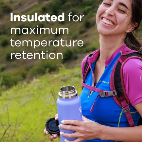 Hydro Flask 20 oz Wide Mouth with Flex Cap Stainless Steel Reusable Water Bottle Lupine - Vacuum Insulated, Dishwasher Safe, BPA-Free, Non-Toxic