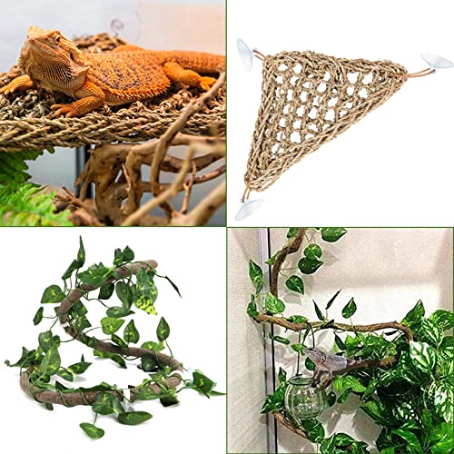 Hamiledyi Foldable Reptile Terrariums Kit, 6 PCS Gecko Tank Starter Kits Mini Transparent Lizard Habitat Cages for Iguana, Snake, Bearded Dragon, Tortoise, Chameleon 15.6" x 11.6" x 9.4" Blue