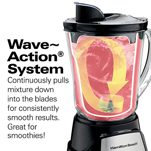 Hamilton Beach Electric Indoor Grill, 6-Serving, Silver & 58148A Blender to Puree - Crush Ice - and Make Shakes and Smoothies - 40 Oz Glass Jar - 12 Functions - Black and Stainless