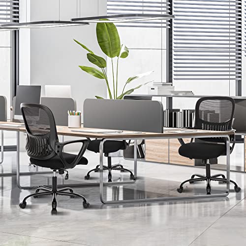Office Chair, Ergonomic Office Chair Computer Chair Mesh Home Office Desk Chairs with Armrests, Rolling Swivel Chair with Lumbar Support Height Adjustable