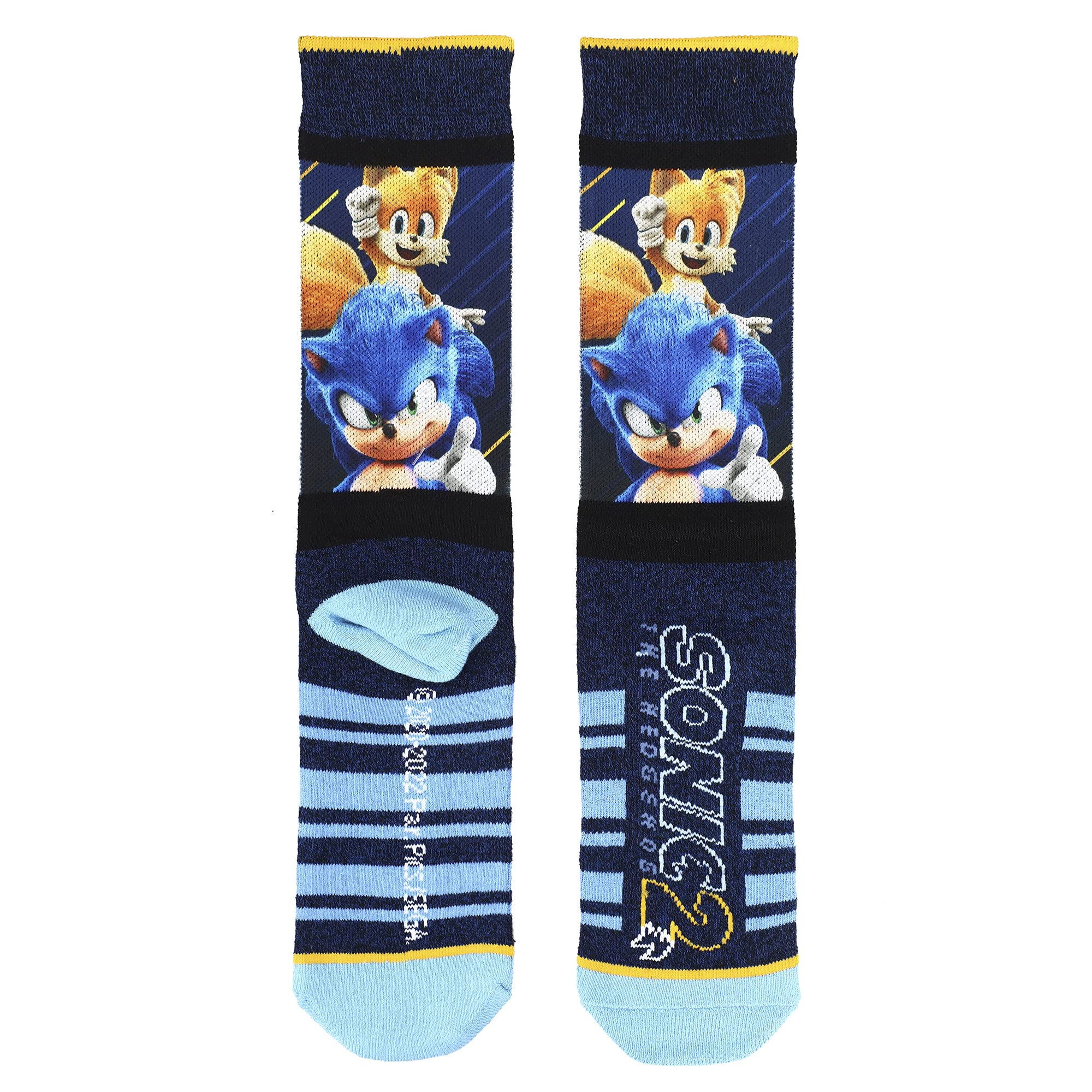 Bioworld Sonic the Hedgehog Tails Logo Sublimated Athletic Crew Socks for Men