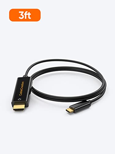 CableCreation USB C to HDMI Cable 3FT Male to Male, Thunderbolt 3/4 Compatible for Home Office, 4K@30Hz for MacBook Pro/Air/M1,iPad Pro - Black