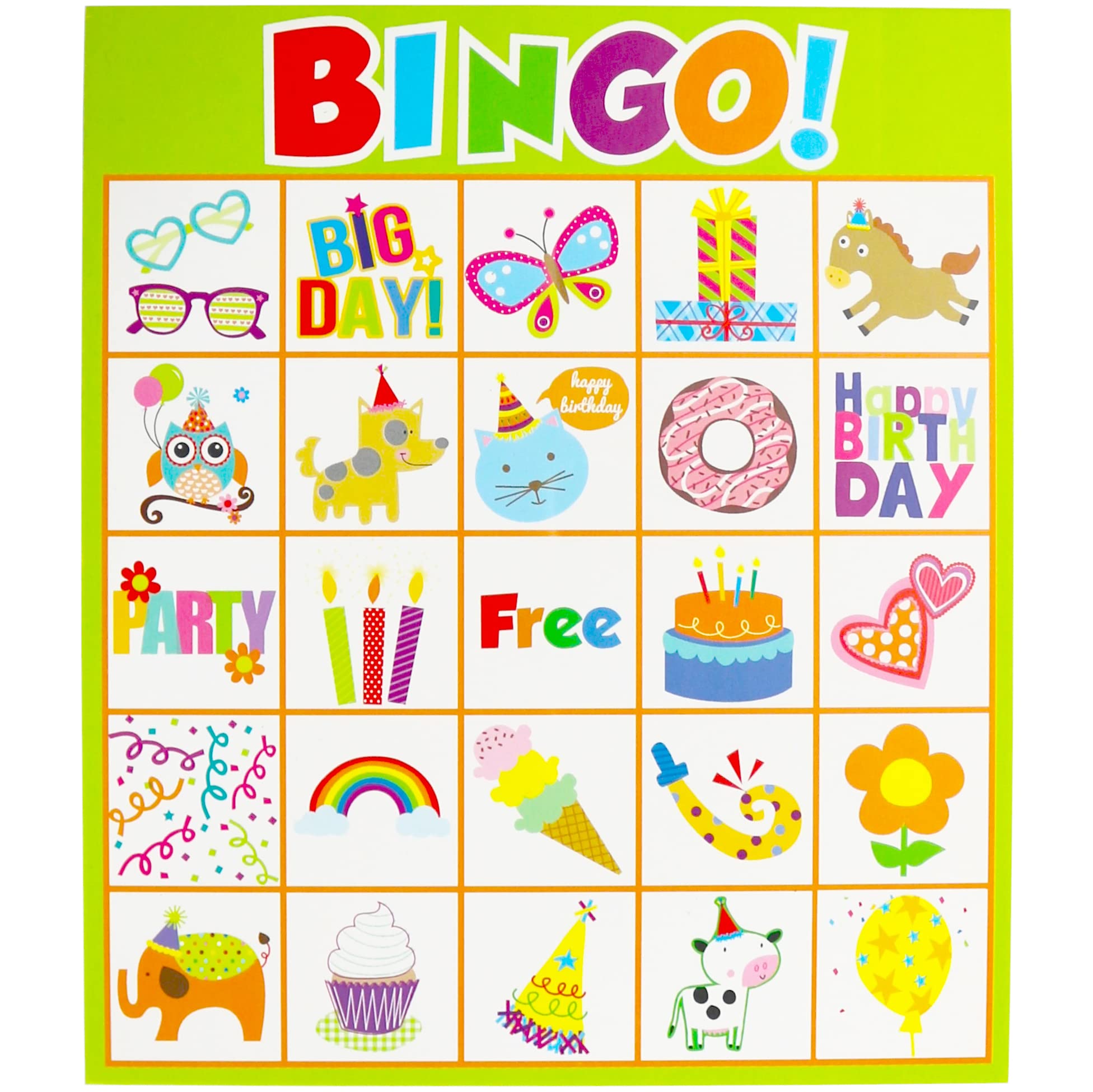 Iconikal Happy Birthday 32 Player Bingo and Pin The Candles on The Cake Game Set