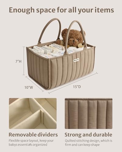 Blissful Diary Baby Diaper Caddy Organizer - Sage Green, Stylish, Portable, Organized, Practical