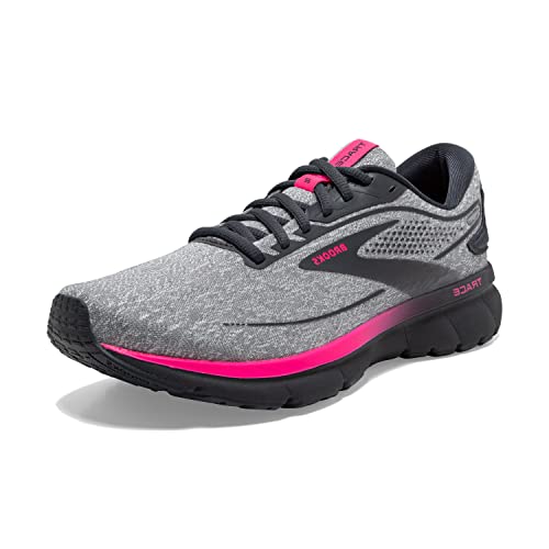 Brooks Womenâs Trace 2 Neutral Running Shoe - Oyster/Ebony/Pink - 8.5 Medium