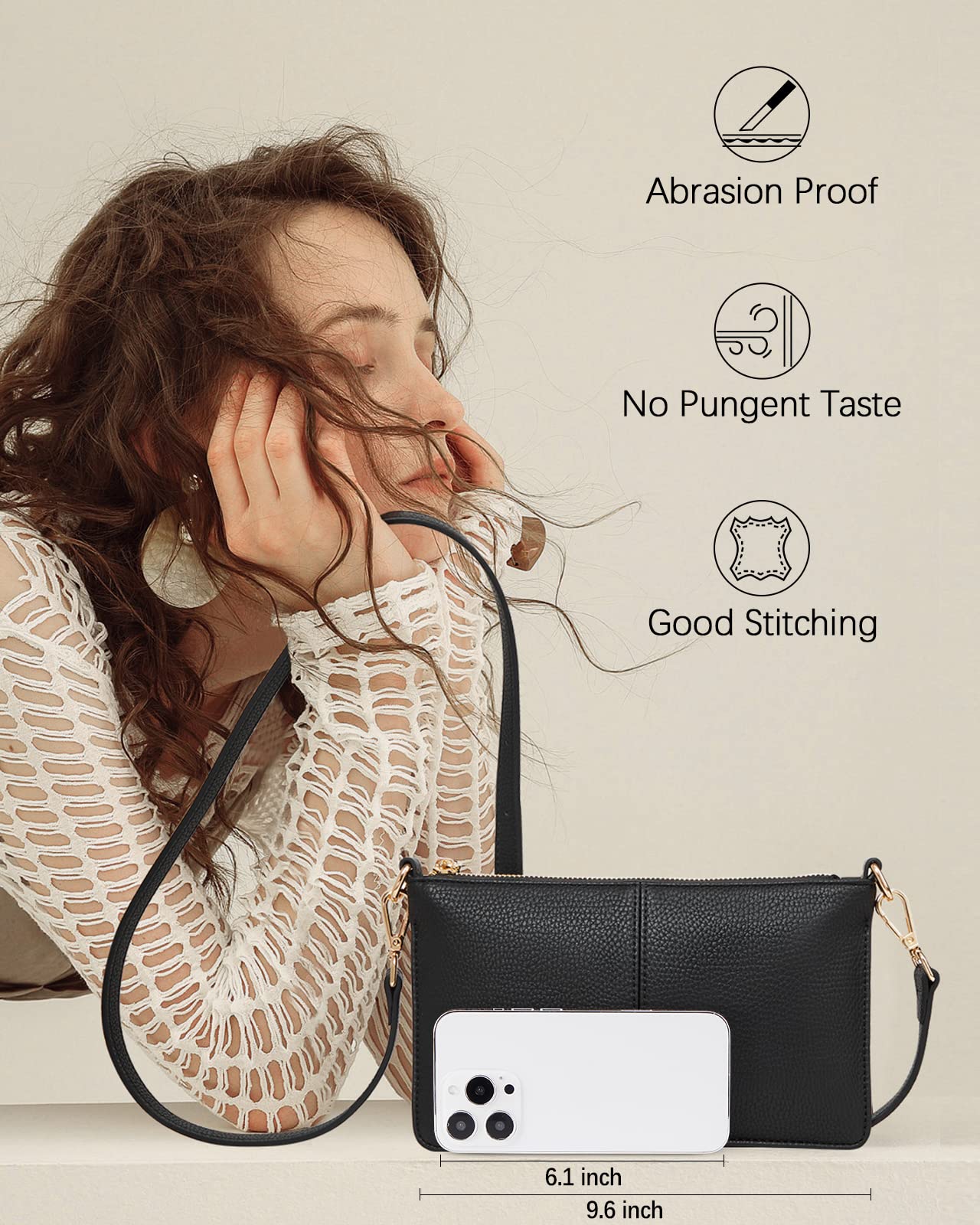 BOSTANTEN Genuine Leather Hobo Handbags Small Wristlet Purses