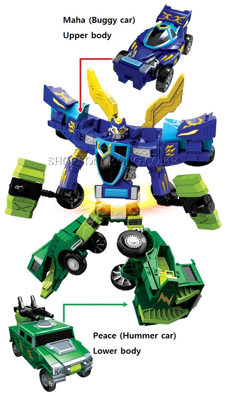 Hello CARBOT Season 5 MAHAPEACE Transforming Robot 2 Cars Combination (Single Product)