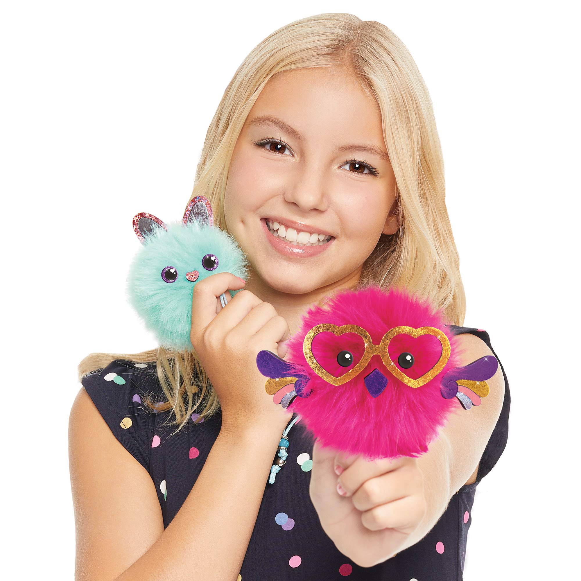 Make It Real DIY Cuddle Mob Kit - Create 4 Adorable Pom Pom Characters with 36 Pieces - All-in-One Arts & Crafts Set for Tweens & Girls - Fun, Skill-Building Craft for Kids Ages 8+ Creative Gift