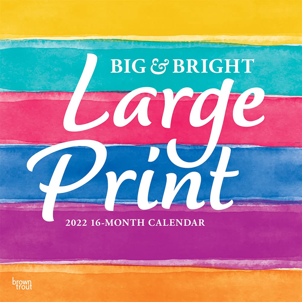 Big & Bright Large Print 2022 12 x 12 Inch Monthly Square Wall Calendar, Easy to See with Large Font