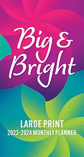 Big & Bright Large Print | 2023-2024 3.5 x 6.5 Inch Two Year Monthly Pocket Planner Calendar | BrownTrout | Easy to See Large Font