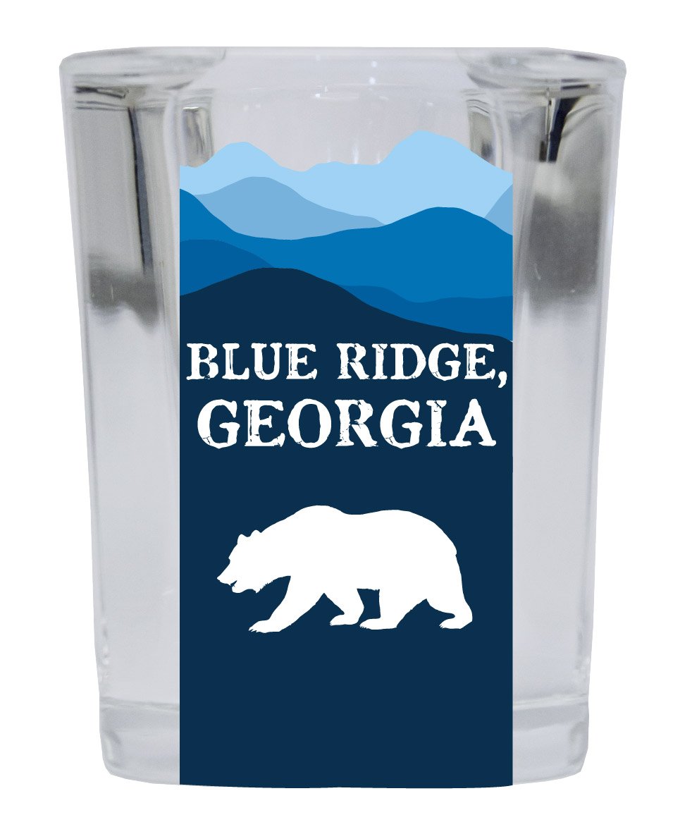 Blue Ridge Georgia Mountains Bear Rustic Souvenir Square Shot Glass
