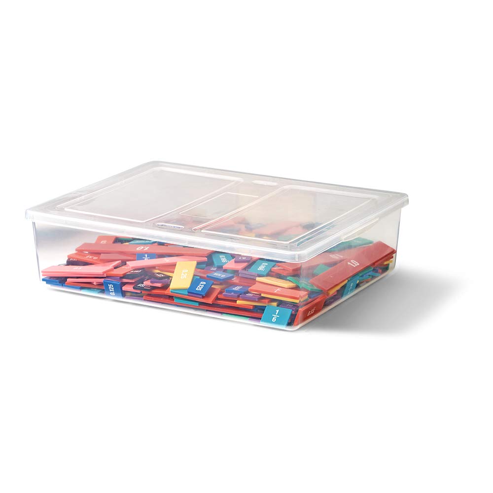hand2mind Plastic Double-Sided Decimal and Fraction Tiles, Montessori Math Materials, Fraction Manipulatives, Unit Fraction, Fraction Bars Math Manipulatives, Homeschool Supplies (15 Sets of 51)