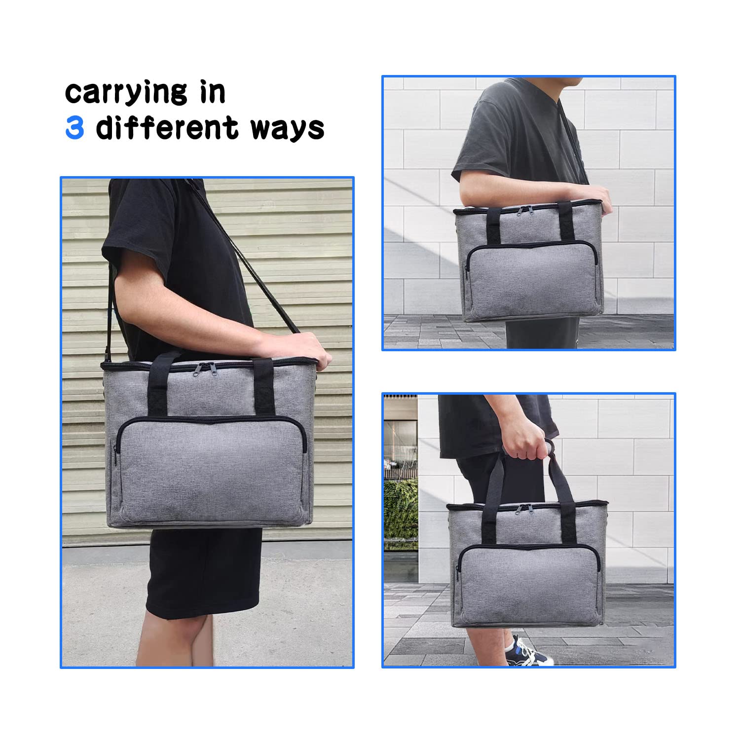 Boczif Carrying Travel Case Compatible with Jackery Explorer 1000, Portable Power Station Storage Bag with Front Pockets for Charging Cable and Accessories(Bag Only)
