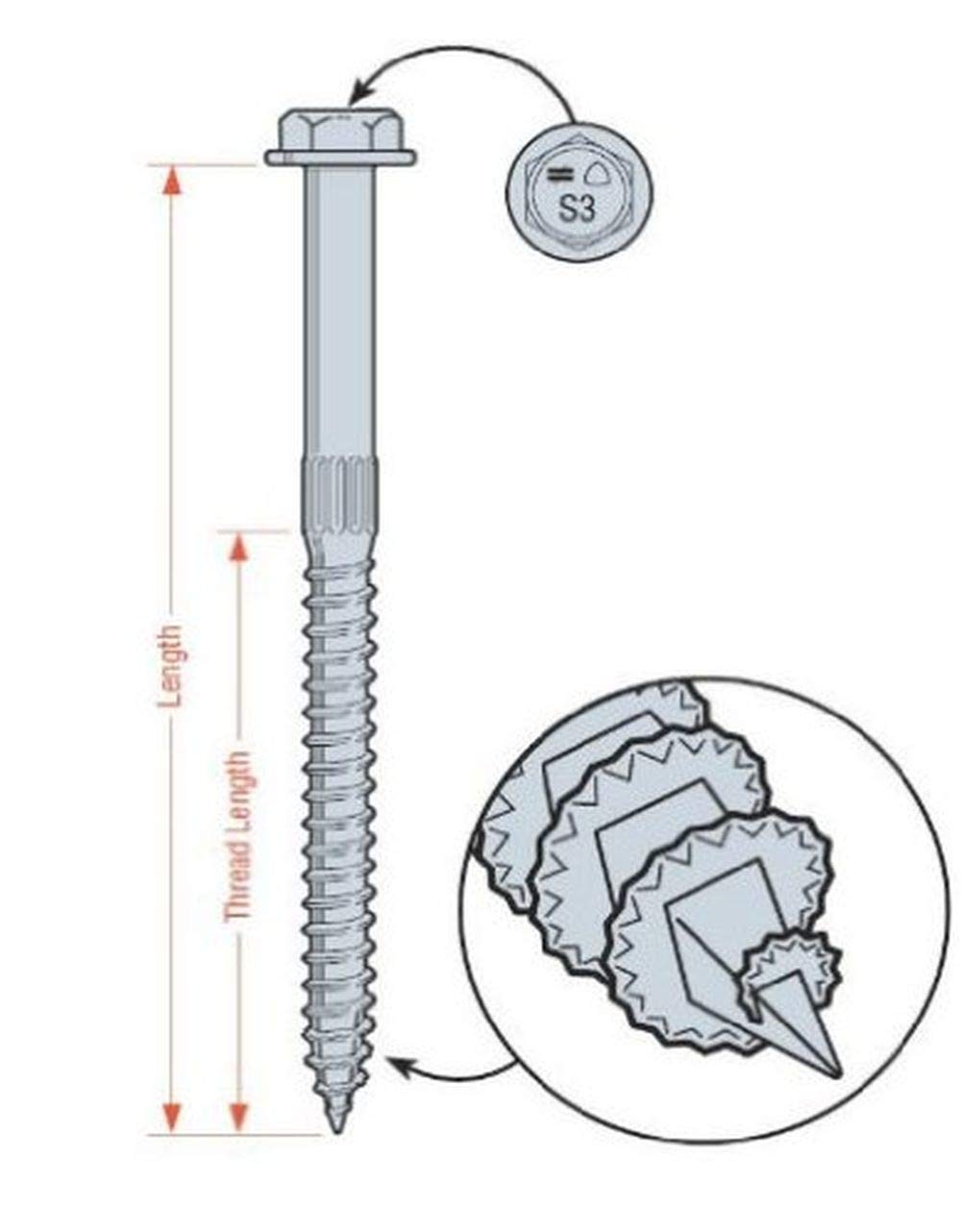 Simpson Strong-Tie SDS25300MB Strong-Drive SDS Heavy-Duty Connector Screw — 1/4 in. x 3 in. DB Coating (150-Qty)