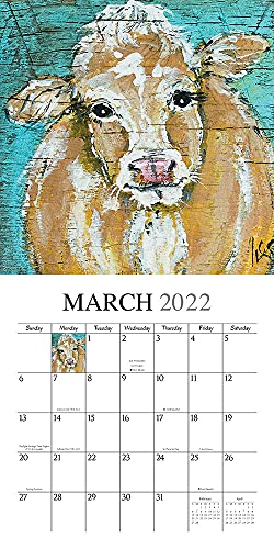 Barnyard Friends 2022 12 x 12 Inch Monthly Square Wall Calendar by Hopper Studios, Rural Country Art