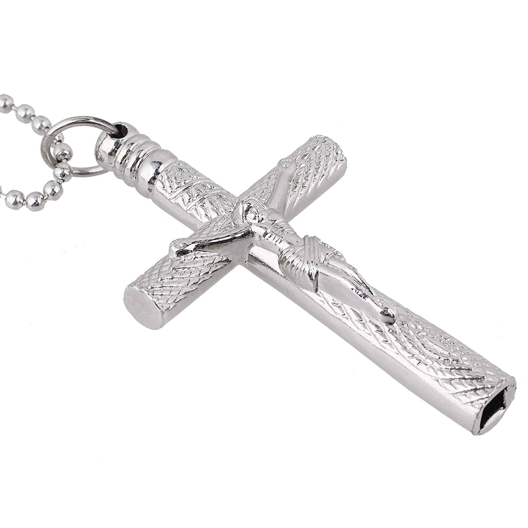 Lovermusic Silver Chrome Plated Steel Dia 0.39inch Crucifix DrumTuning Key with Long Chain Drum Accessories