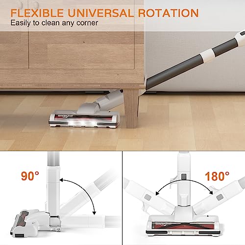 Girnoor Vacuum Cleaner, 600W Powerful 20KPA Suction Corded Stick Vacuum Cleaner with LED Floor Head, Self-Standing &Multi-Tool, Lightweight Handheld Vacuum for Hardwood Pet Hair G165