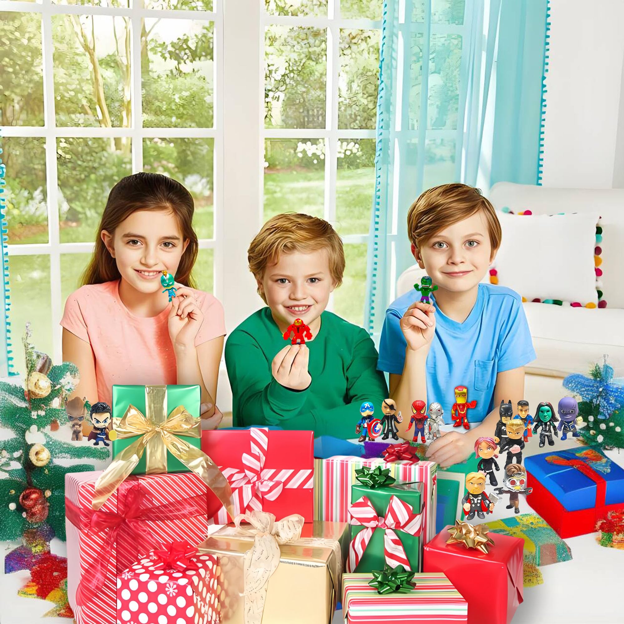 Superhero Kids Birthday Cake Decor Mini Character Toy Set,18/24 Pcs Action Hero Figurines for Cupcake and Easter Egg Decoration (24)