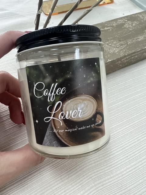 Coffee Smoky Quartz Crystal Soy Candle - Manifestation - Vegan Soy Candle Aromatherapy