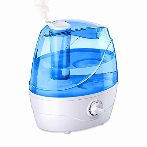 HemingWeigh Ultrasonic Humidifier with 28 Decibels, Safety Protection, Adjustable Mist, Easy to Clean Material, Tank with 2.2 Liter Capacity