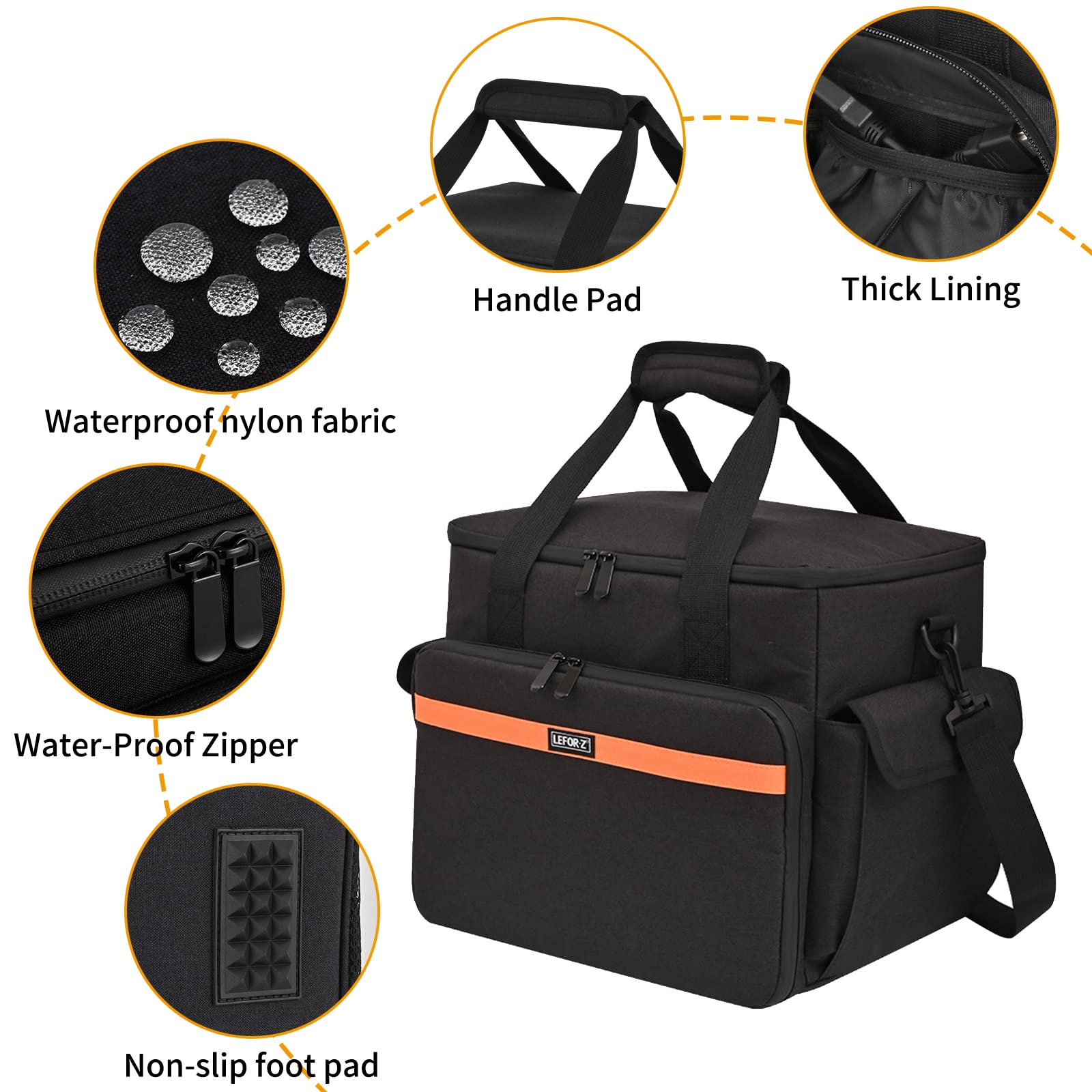 Carrying Case Compatible with Jackery Explorer 500/ECOFLOW River/River Pro/BLUETTI EB3A/GRECELL T500 Portable Power Station,Waterproof Travel Storage Bag for Charging Cable and Accessories(Bag Only)
