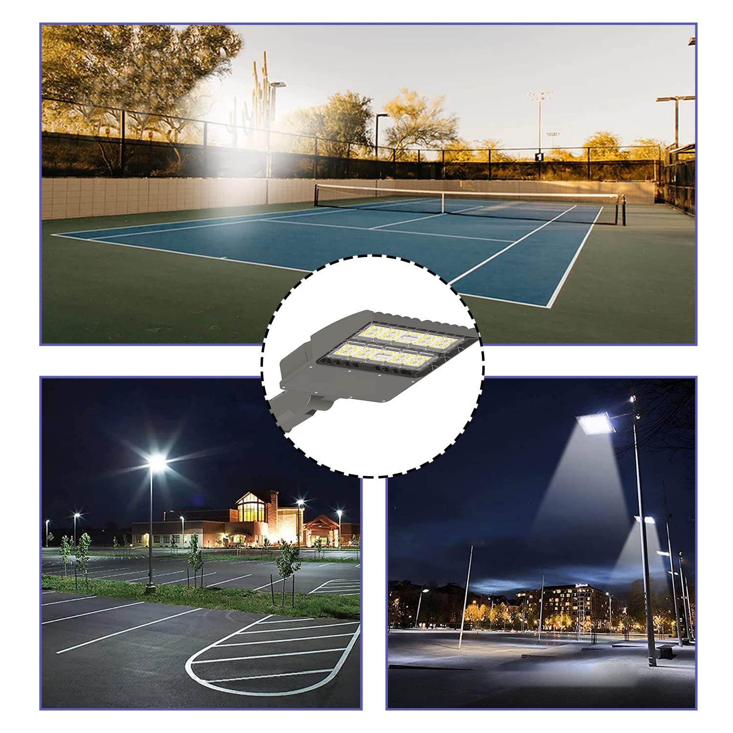 Feazac LED Parking Lot Light with Adjustable,Outdoor IP65 Shoebox Lights, 5700K, LED Street Lighting, 100-277V, Slip Fit Mount (150, Watts)