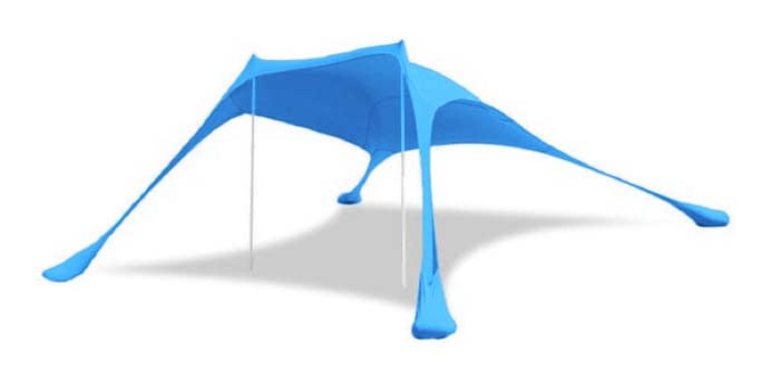 Beach Shade Sun Shelter by Skybed with Built-in Sand Bags - Lightweight, Durable, Small Pack Size - Fits in Carry-On Luggage - Easy, Simple Setup (Extra Large (9'x9' - 90" Poles), Hawaiian Blue)