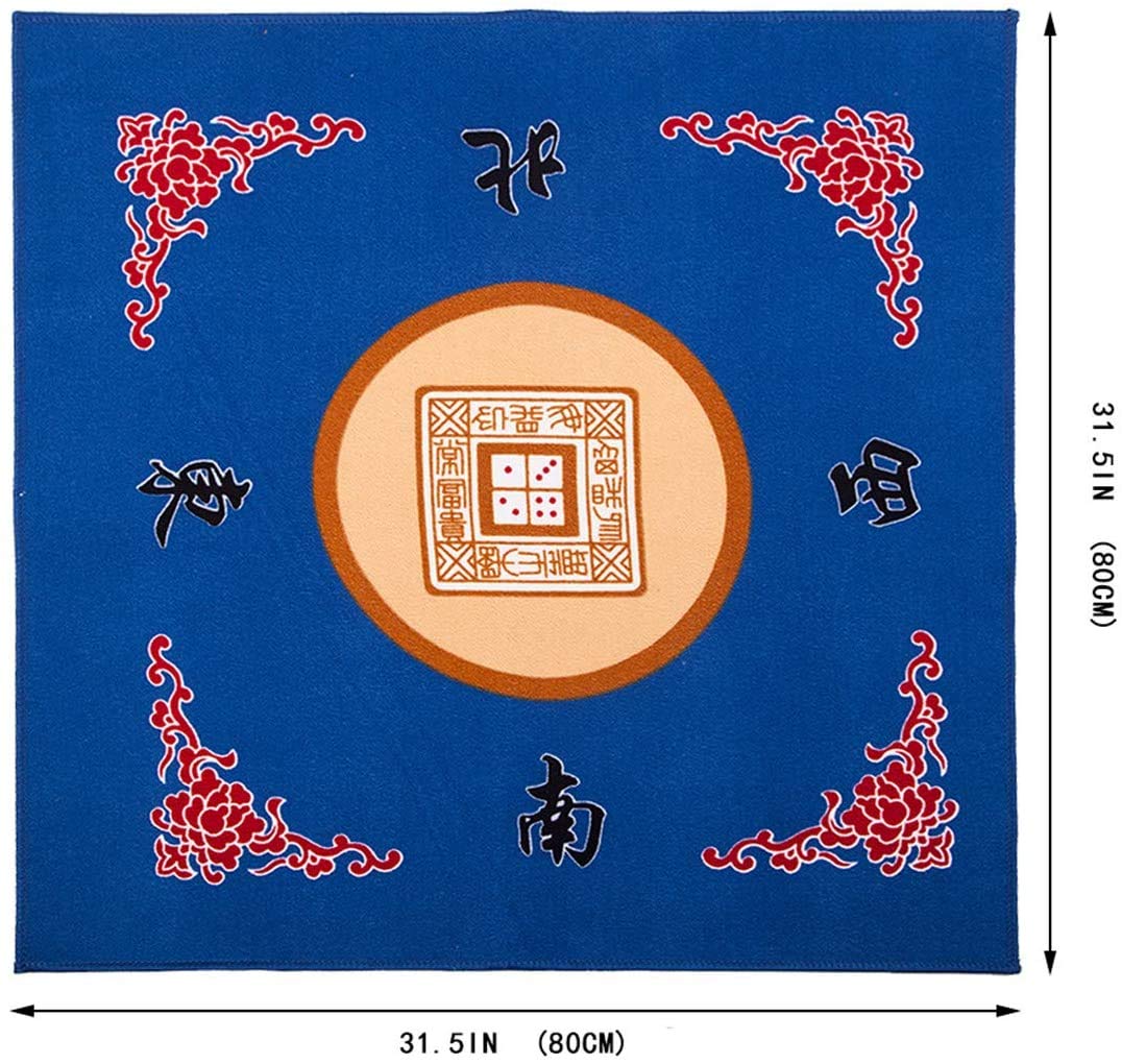HengKaiSing 31.5" Table Cover - Slip Resistant Mahjong Game/Poker/Dominos/Card Tablecovers Table Top Mats 2 Pack (at Random Colors)