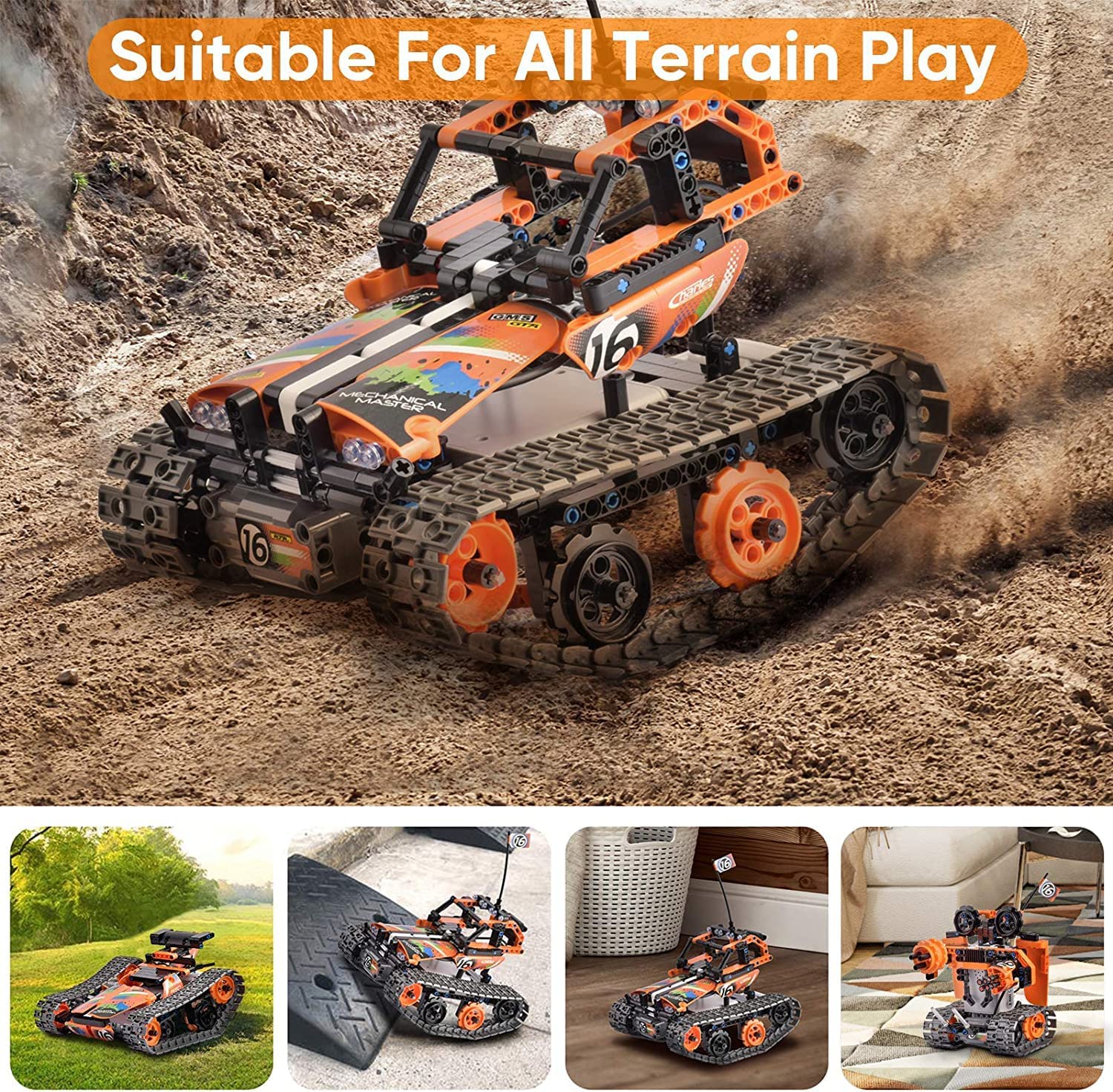 Remote Control Monster Truck DIY Building Set – RC Toy for Kids Science Learning, DIY Educational Gift Set for Age 6 7 8 9 10 11 12+ Boys & Girls, 3 in 1 Variable Stunt Modes - 392 Pcs Set