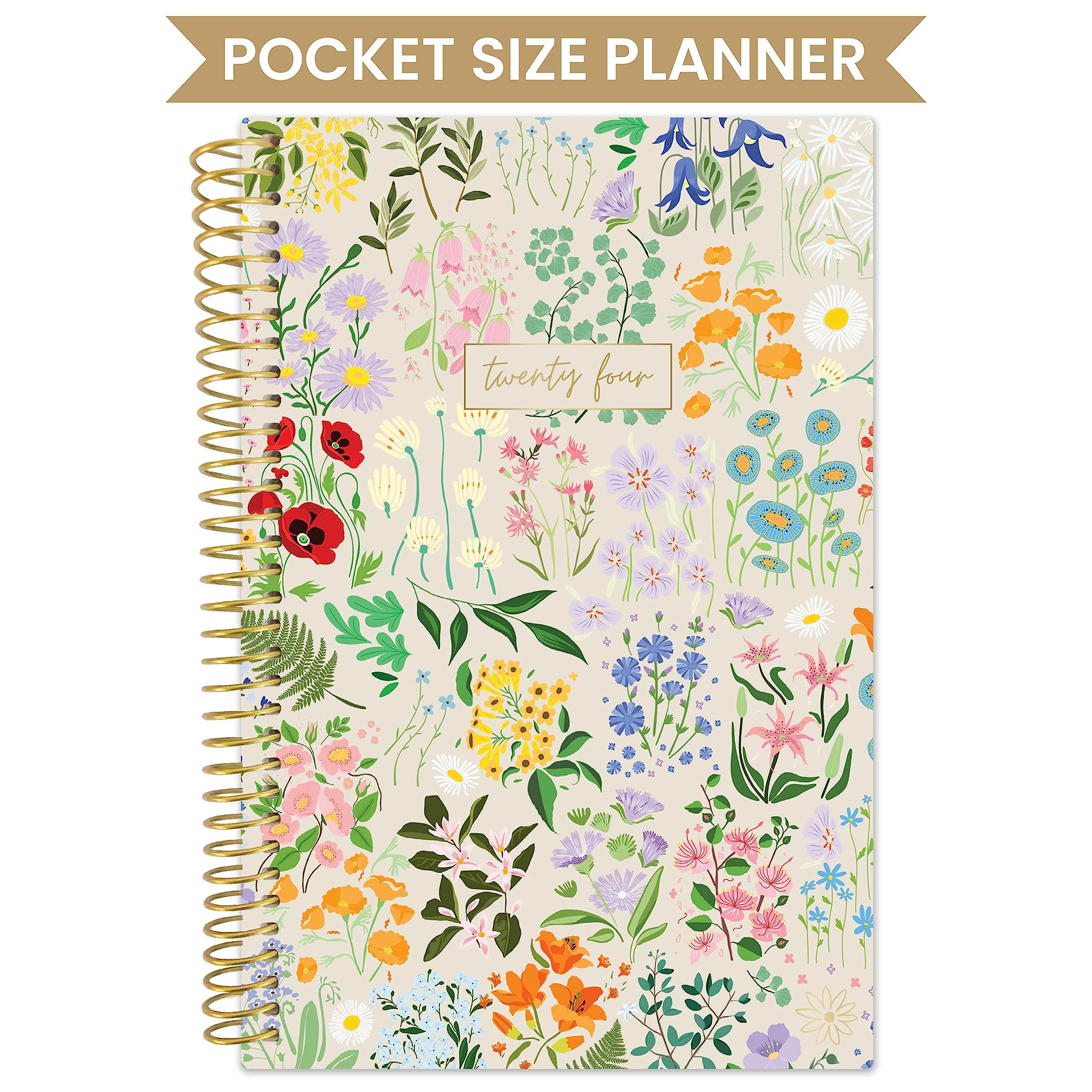 bloom daily planners 2024 Pocket Planner - 4β x 6β - (January 2024 - December 2024) - MINI Weekly/Monthly Agenda Organizer & Calendar Book - Garden Party