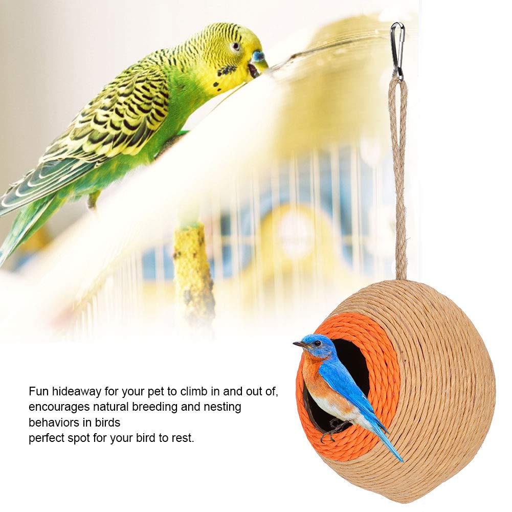 Bird Coconut House Natural Coconut Shell Breeding Nest Bed Hideaway for Parrot Budgie Parakeet Cockatiel Conure Canary Hamster Squirrel