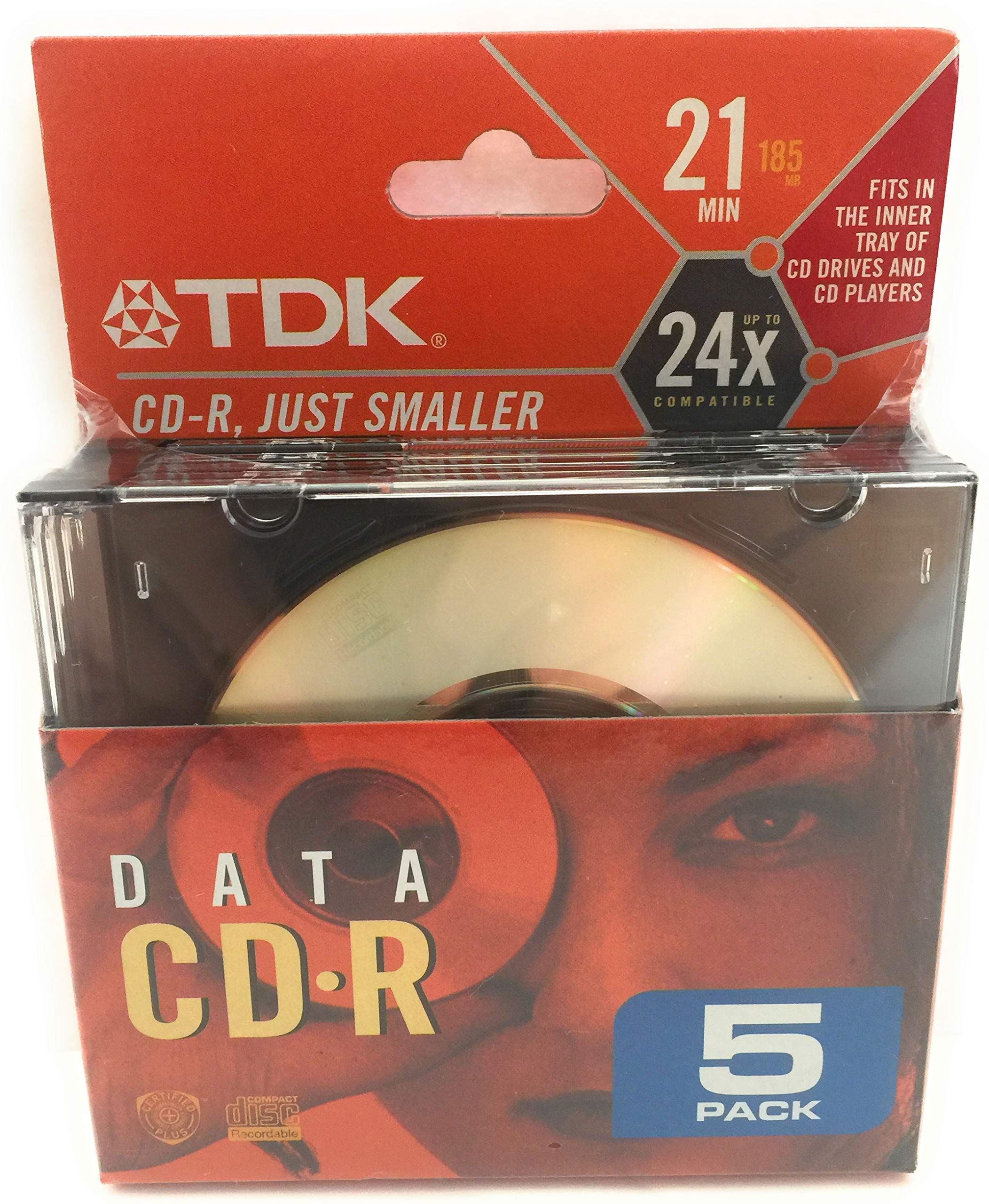 TDK Data CD-R 21 Min 24X 5 Pack Mini Discs