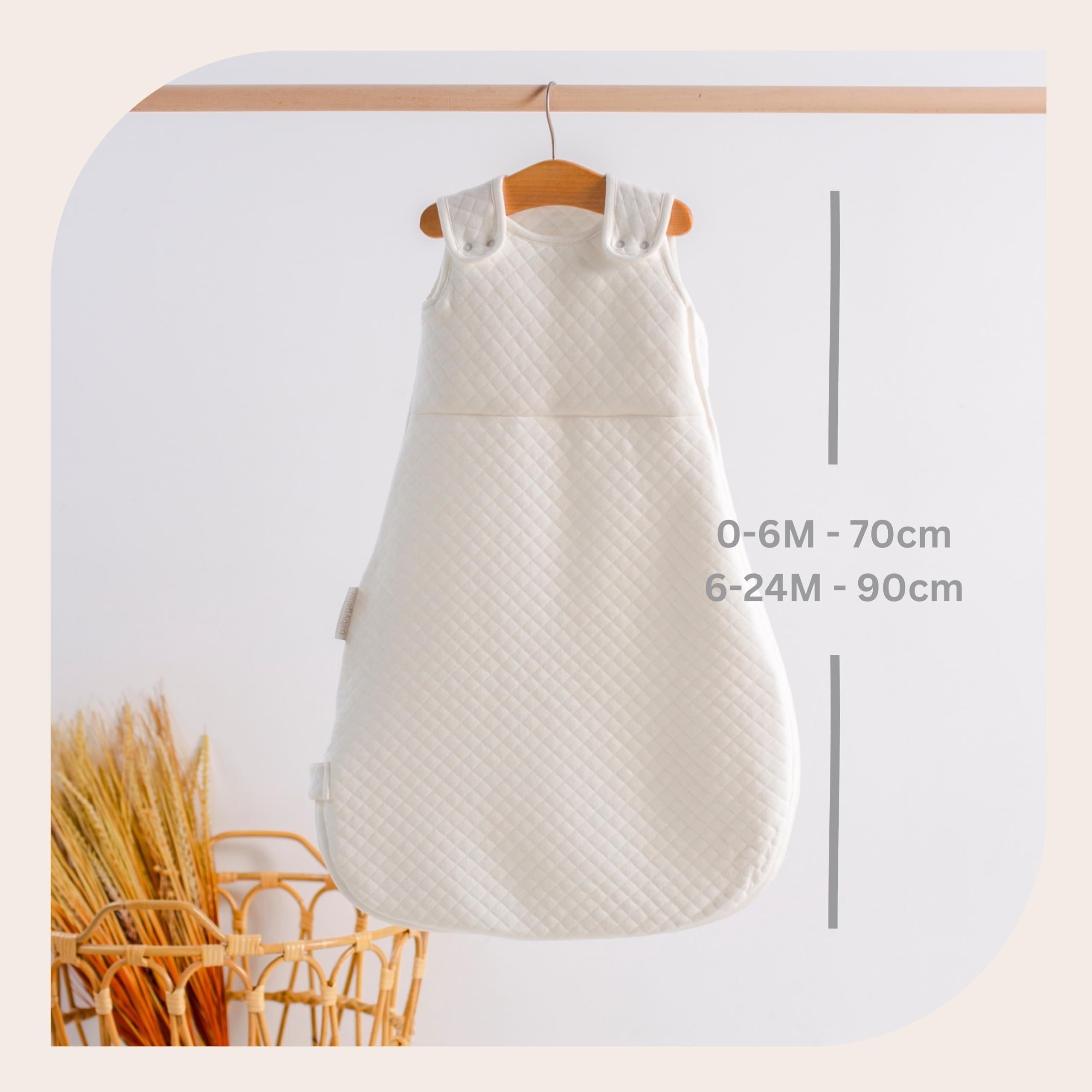Babygator Snugglesack - Gently Weighted Quilted Baby Sleep Sack/Bag | Wearable Blanket | 100% Breathable Cotton (Ivory, 6-24 Months)