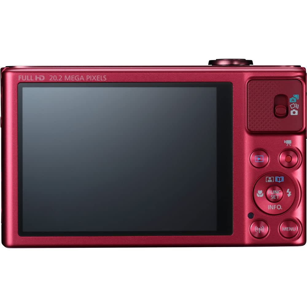 Canon PowerShot SX620 HS Digital Camera (Red) (1073C001), 64GB Memory Card, Card Reader, Deluxe Soft Bag, Flex Tripod, Hand Strap, Memory Wallet, Cleaning Kit (Renewed)