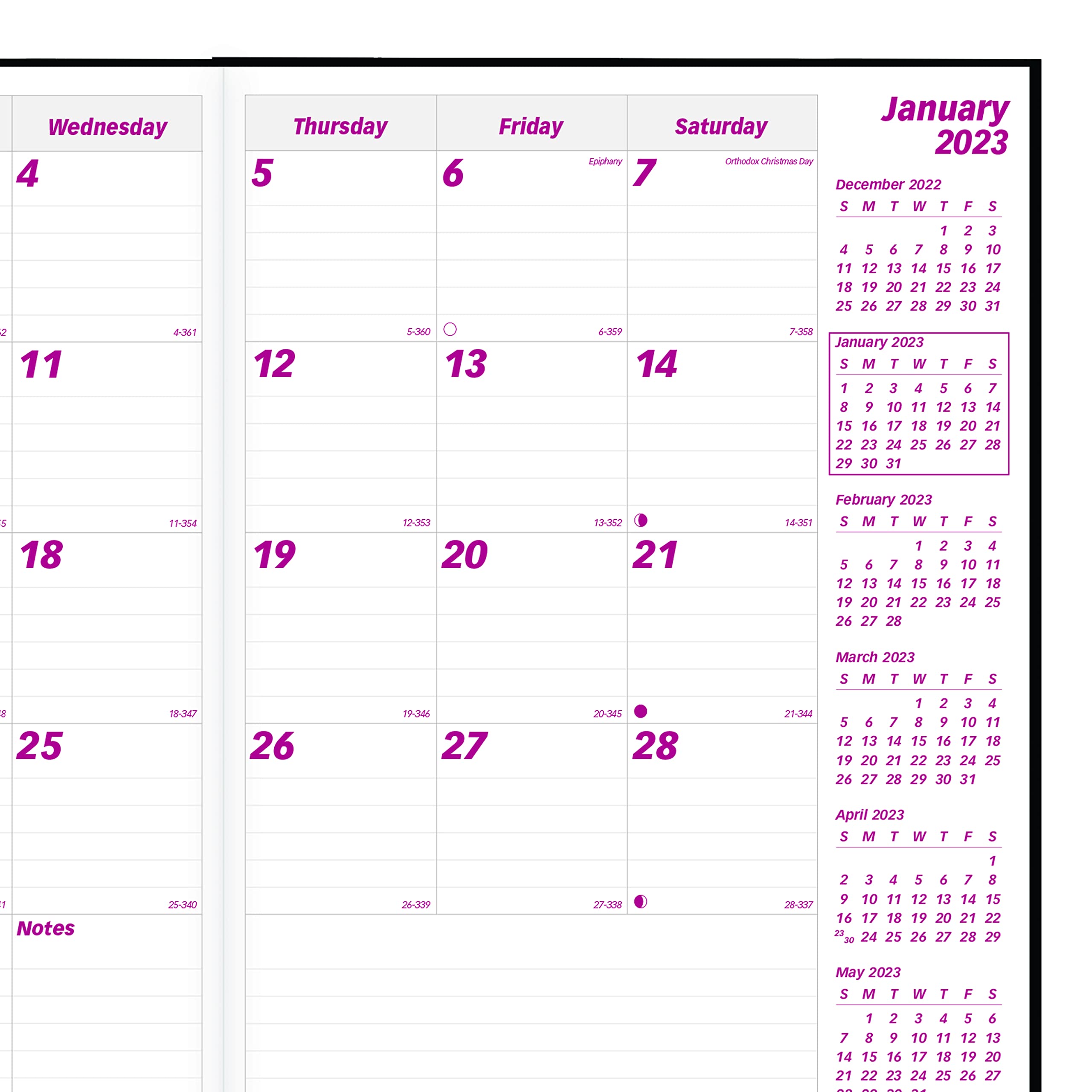 Brownline 2023 Essential Monthly Planner, 14 Months, December 2022 to January 2024, Stitched Binding, 10.75" x 8.5", Black (CB450.BLK-23)