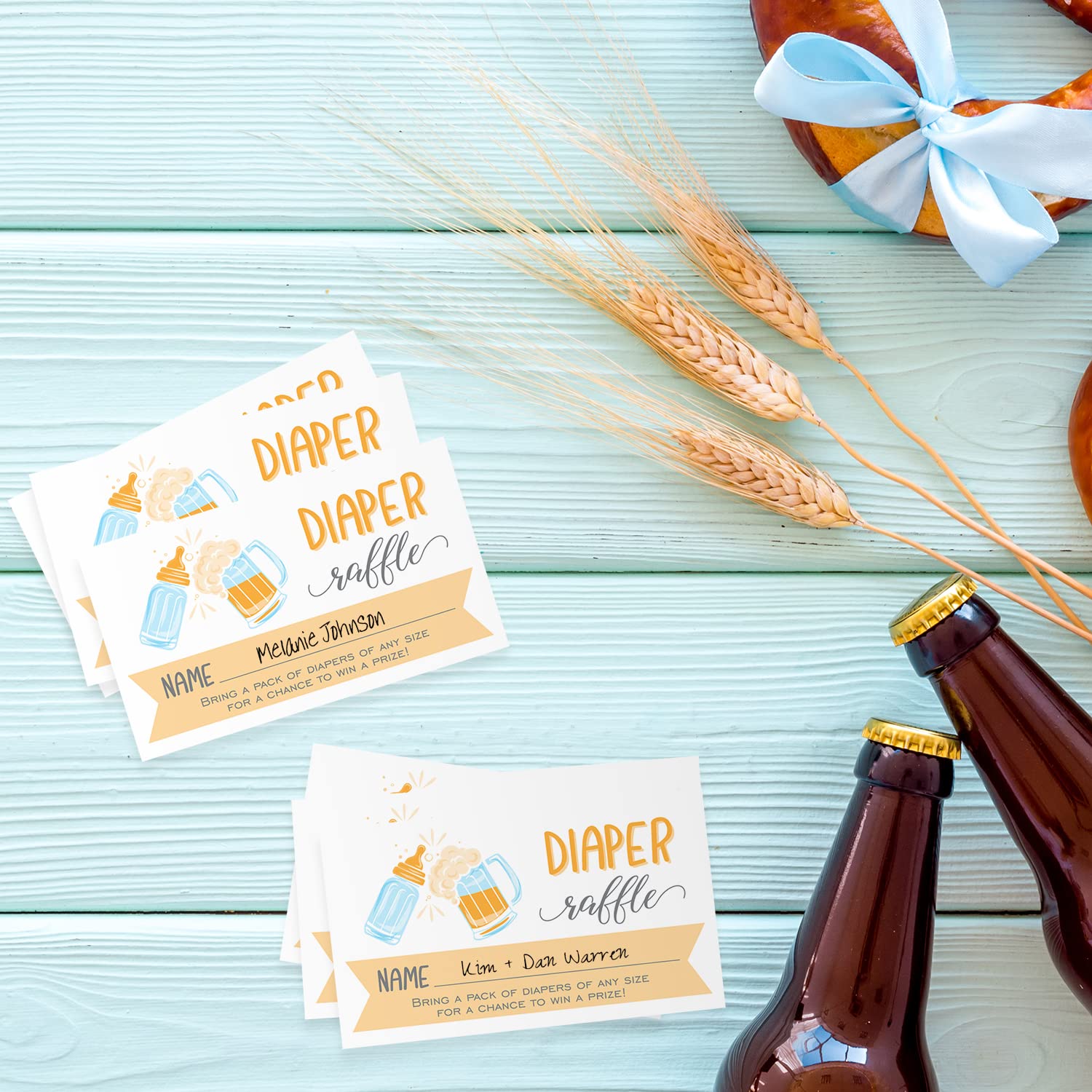 Canopy Street Baby Shower Diaper Raffle Tickets, 50, Brewing Theme