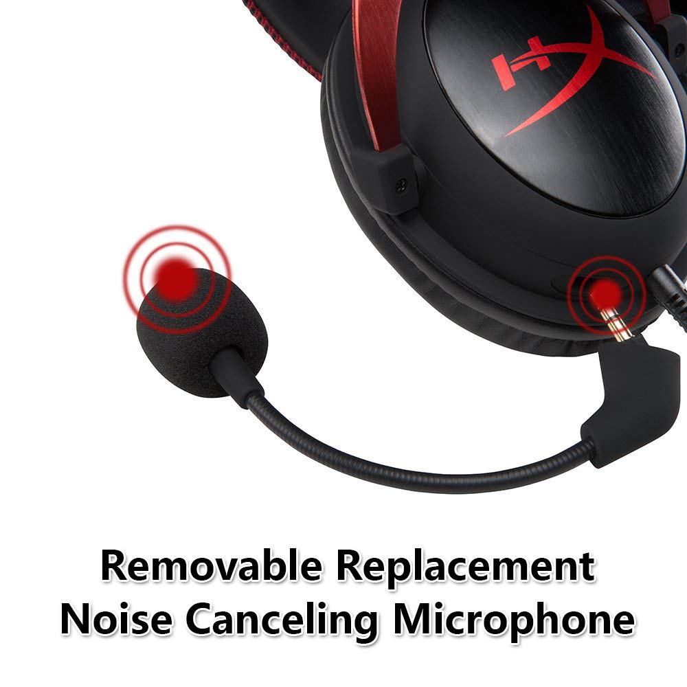 Ninge Black Replacement Mic-3.5mm Game Microphone Boom for Cloud 2 for CloudX I&II Core Cloud Sliver Gaming Headset Use with TIK tok