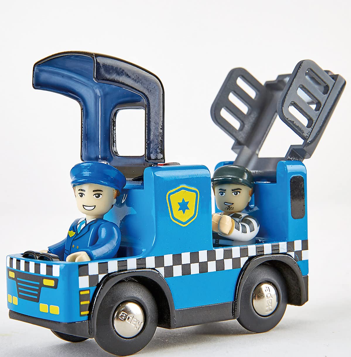 Hape Police Car with Siren | 3Piece Cops & Robbers Play Set with Action Figures