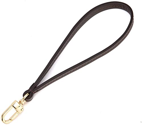 Replacement Hands-Free Wristlet Strap Vachetta Leather for Pochette Wallet and Clutch (BROWN Wristlet Strap)