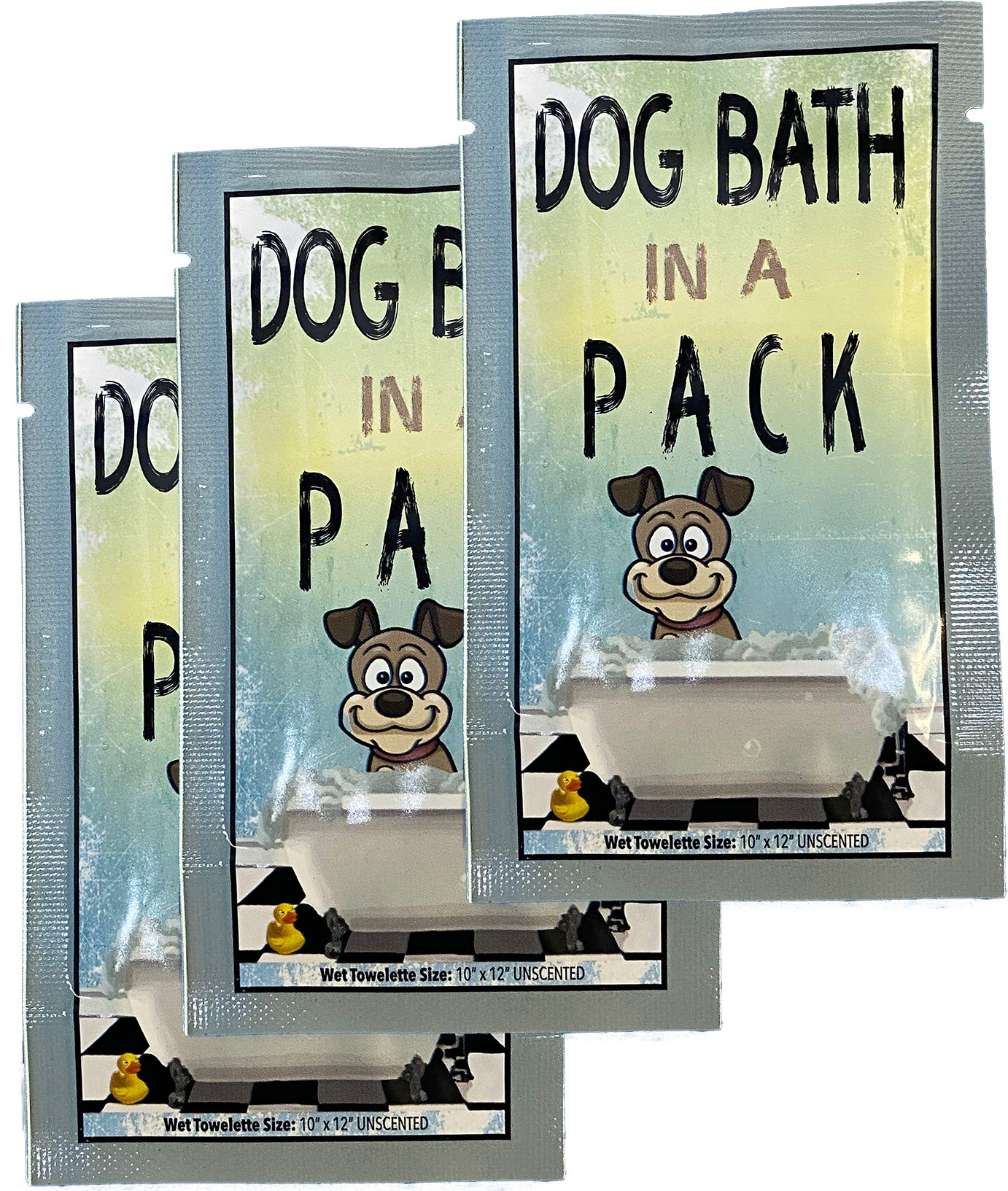 Dog Bath in A Pack - Largest Moist Bath and Grooming Dog Wipes in Individual PacksTRIAL Size Perfect for Travel or When on The GO 4ct.